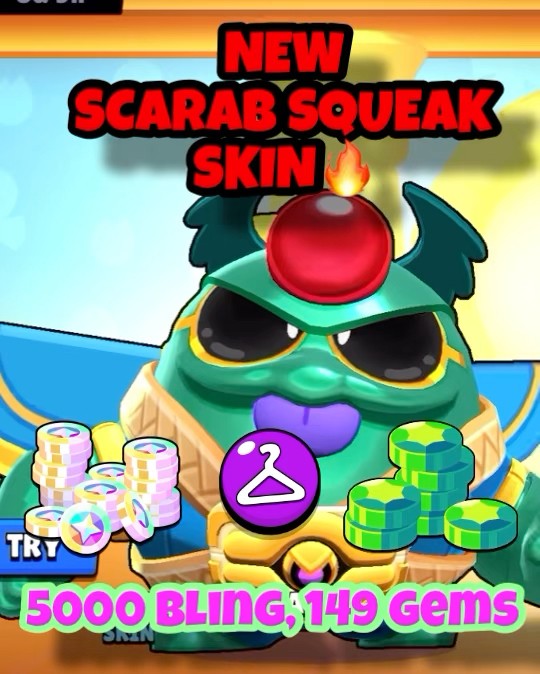 NEW SCARAB SQUEAK SKIN IN BRAWL STARS!!! #brawlstars #darksands - YouTube