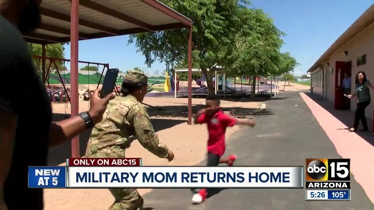 Military mom reunited with sons after deployment - YouTube