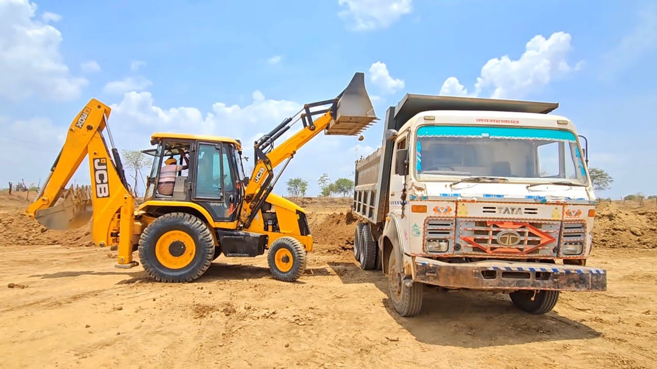 JCB 3DX Fully Loading Mud Tata Tipper | Jcb Loading Truck | Mud ...