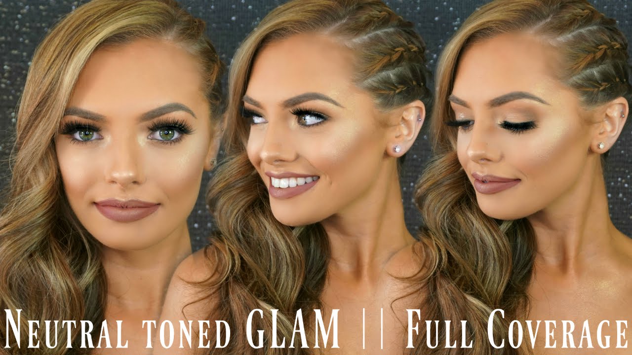 Neutral toned GLAM || FULL COVERAGE || Beauty by Julie - YouTube