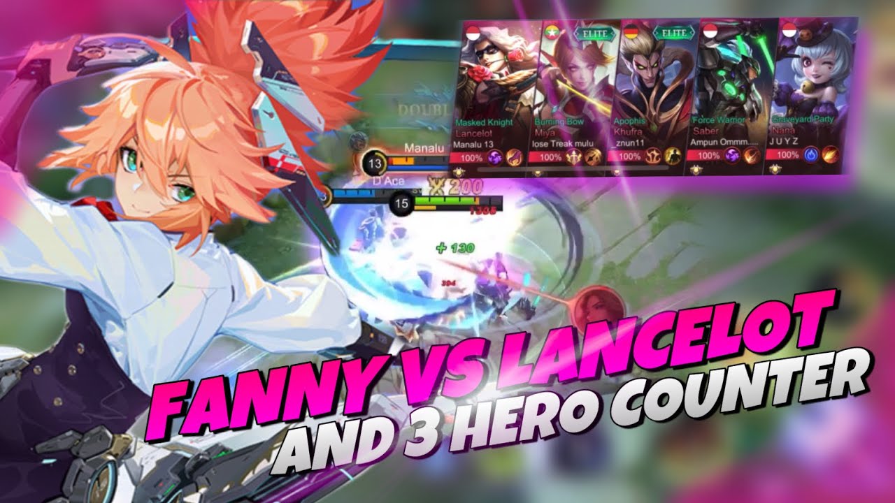 FANNY VS LANCELOT AND 3 HERO COUNTER | FANNY CRAZY GAMEPLAY | MOBILE ...