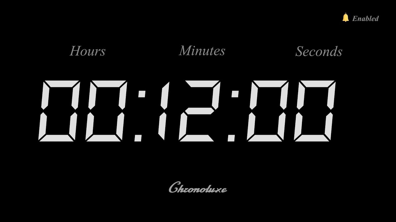 12-Minute Timer | Clean and Sleek Countdown - YouTube