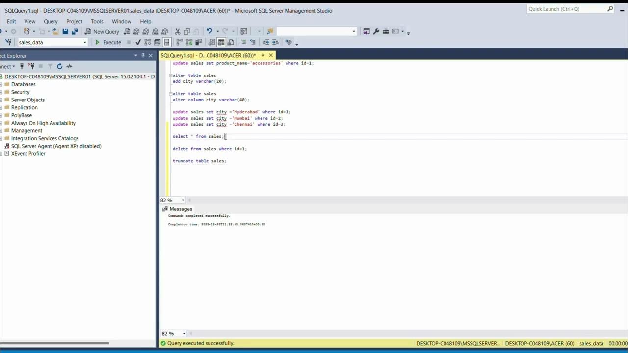 SQL Tutorials - DELETE vs TRUNCATE vs DROP - YouTube