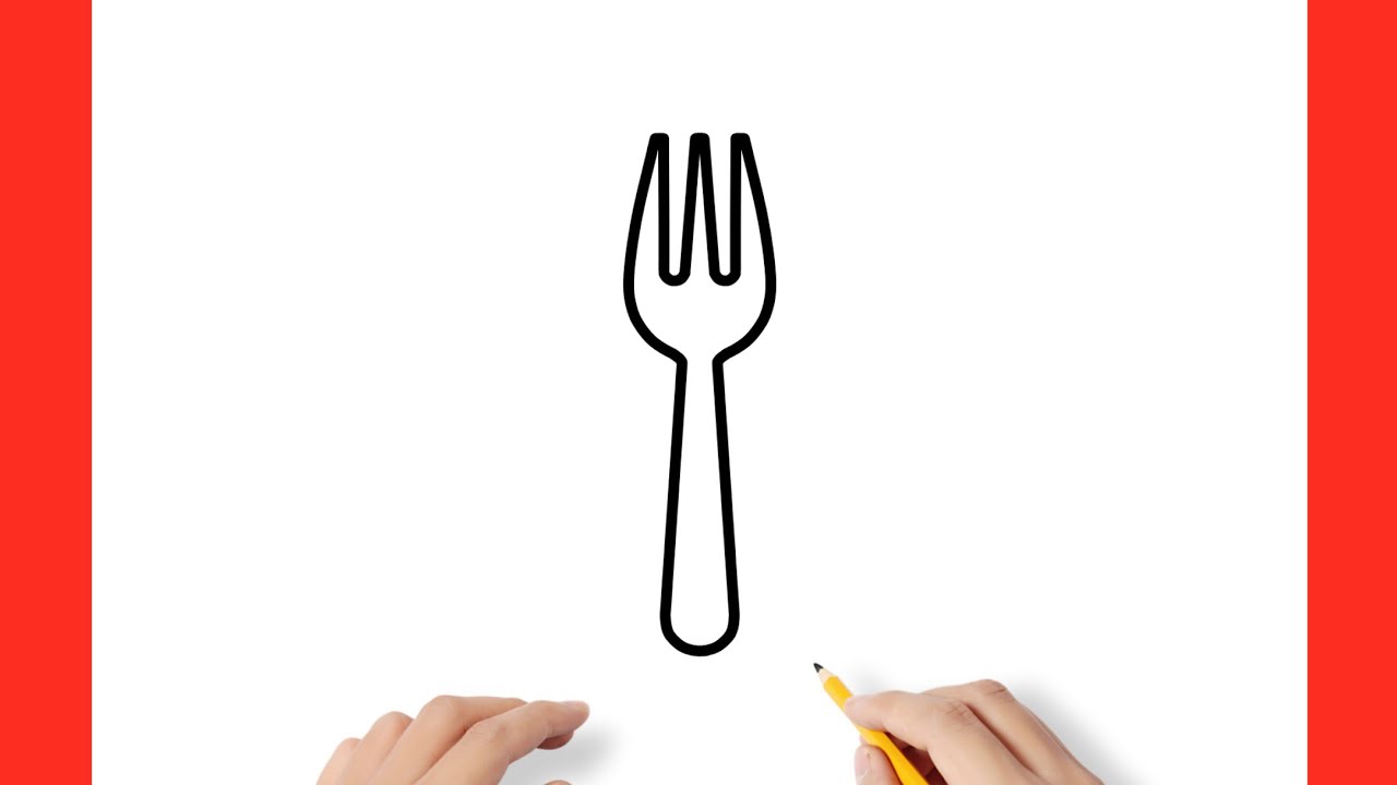 How to draw a FORK step by step / drawing fork easy - YouTube
