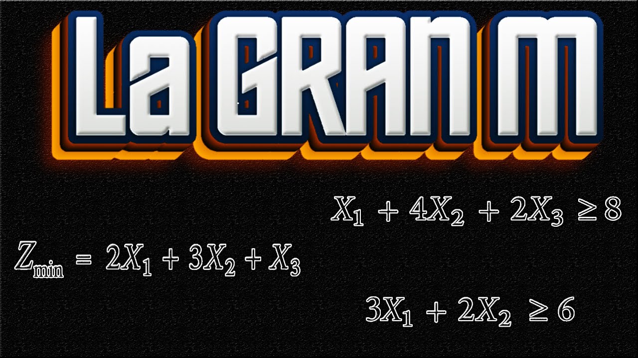 ¿No le Entiendes al Método de la Gran M? | Programación Lineal - YouTube