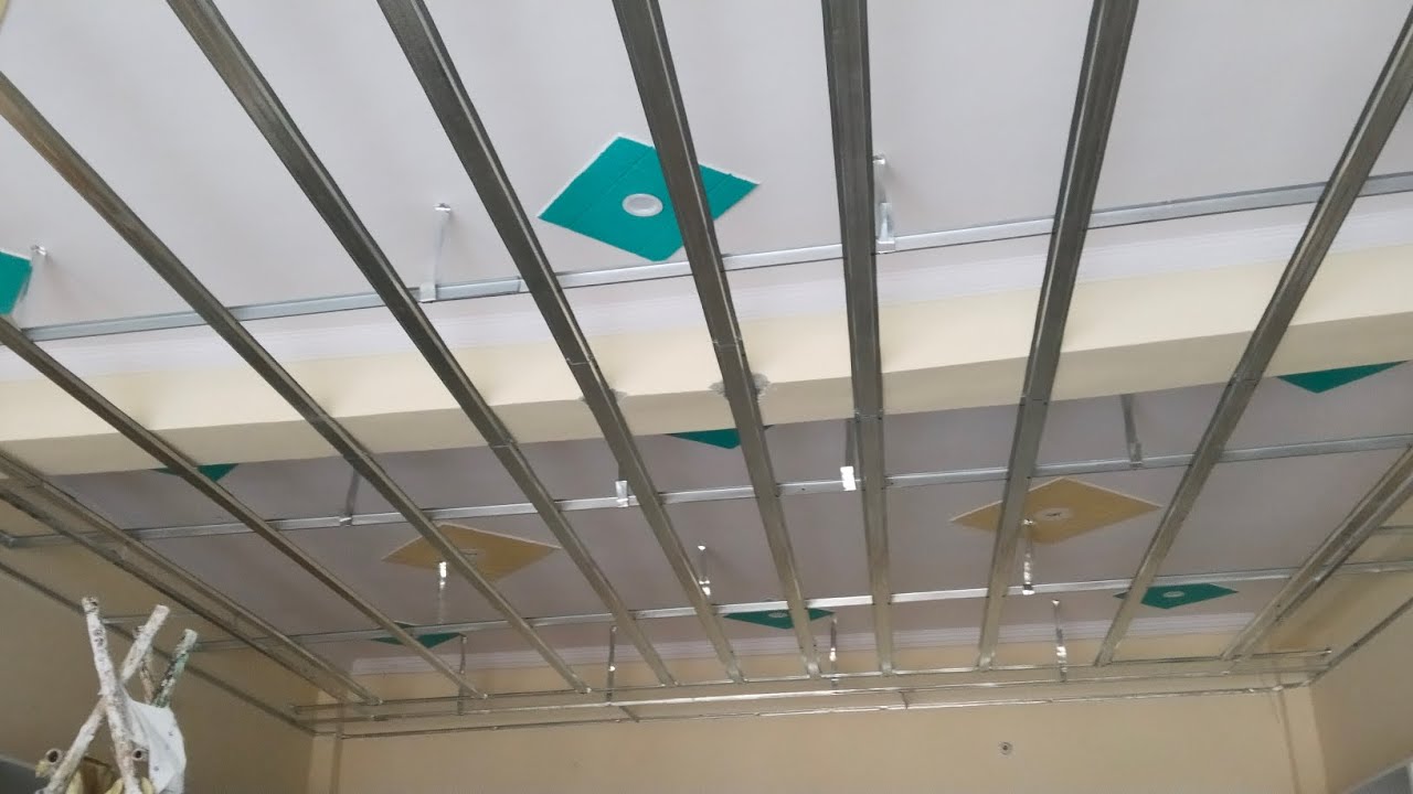 1 part PVC wall paneling ceiling work in progress - YouTube