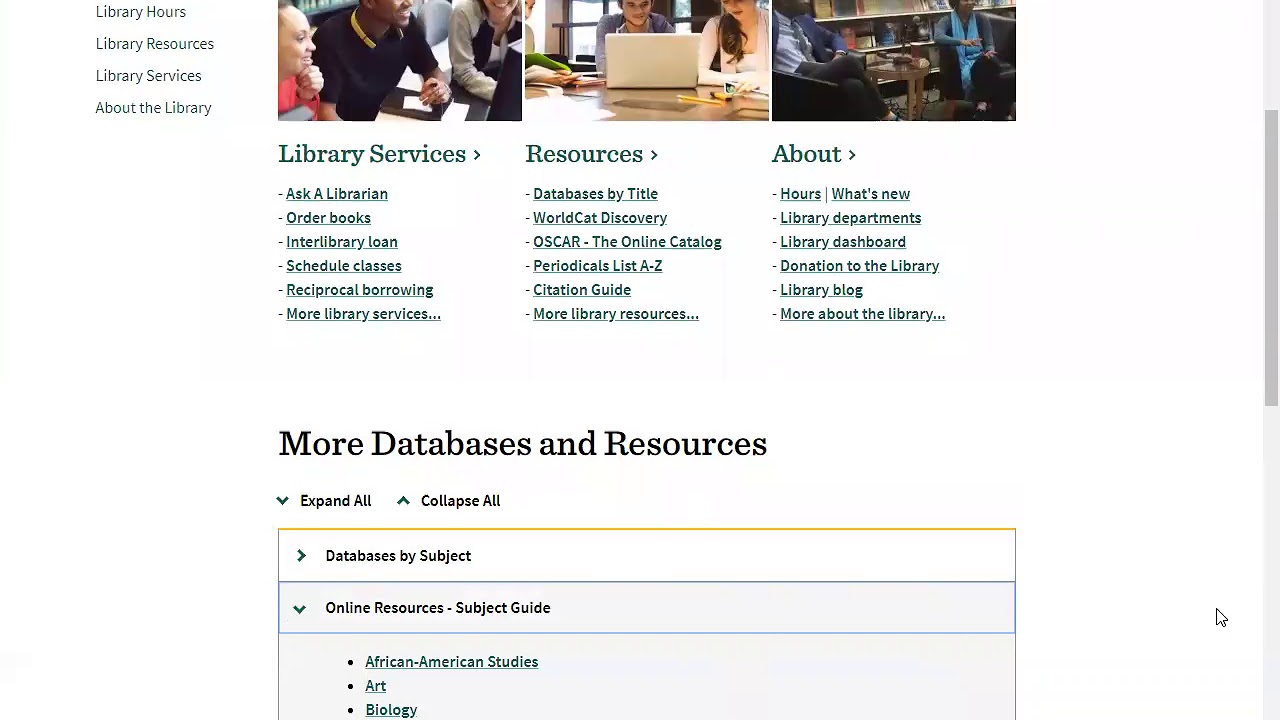 Guarini Library - Module1 -Library Home Page Overview - YouTube