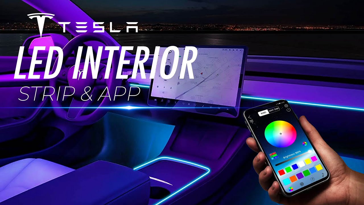 Tesla Model 3 Accessories - Interior LED Light Strip & App #2023 #Tesla ...