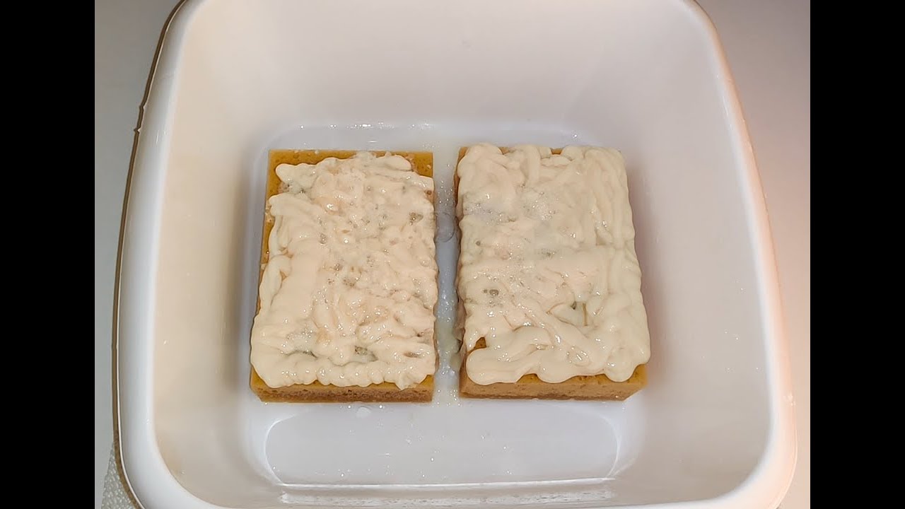 ASMR Sponge Squeeze - new block sponges with creamy shower gel - YouTube