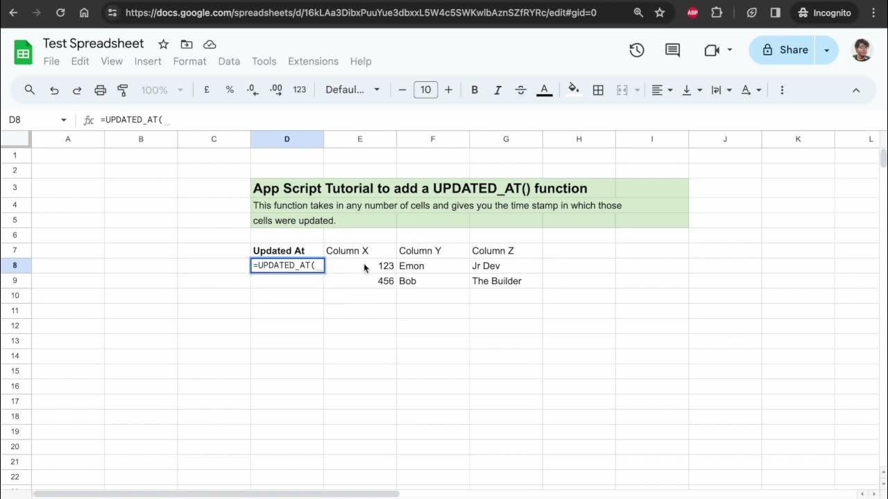 How to get timestamp on update or create | Google Sheets | App Script - YouTube