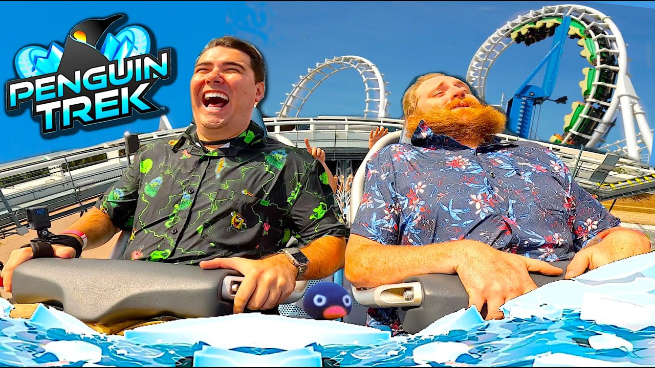 SeaWorld Orlando's NEW Penguin Trek Roller Coaster - YouTube