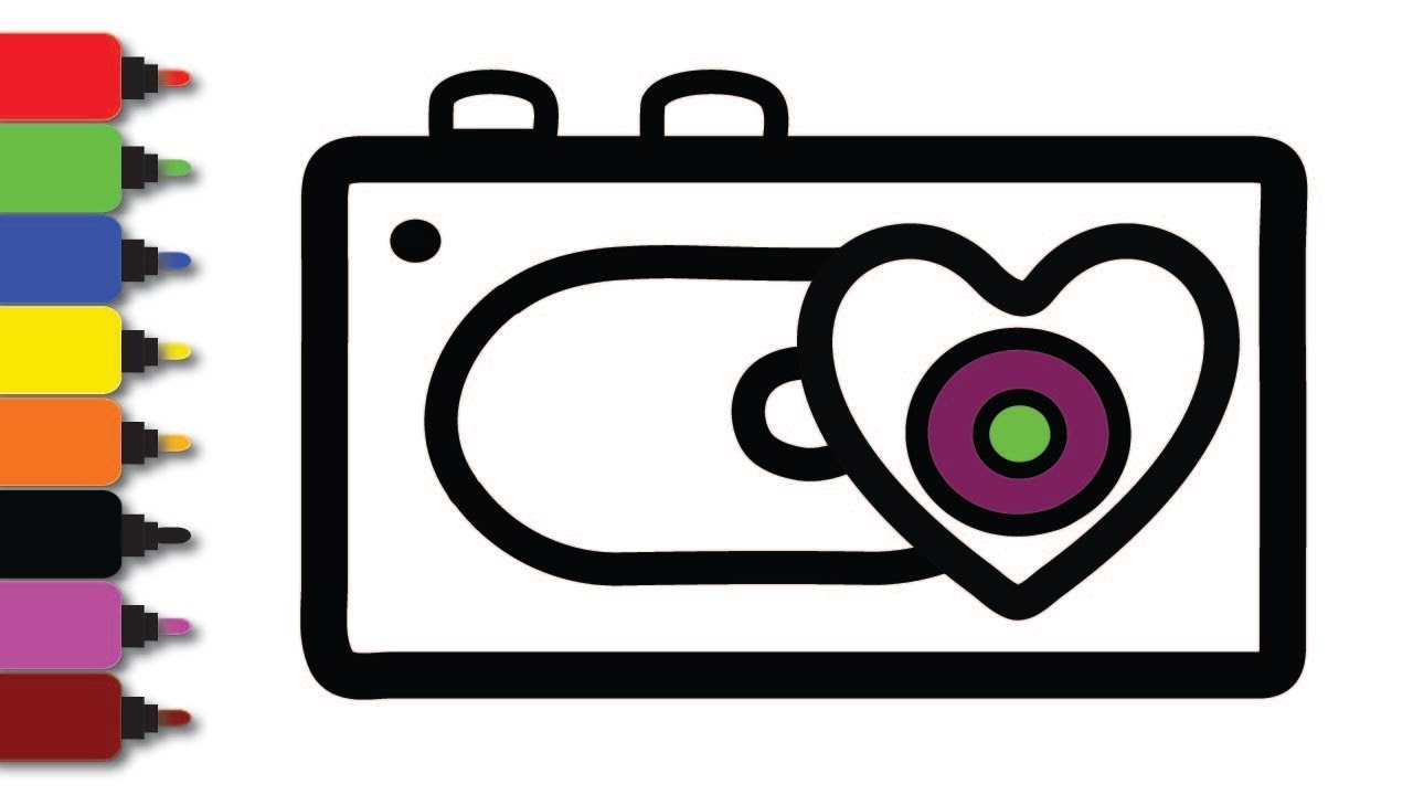 Glitter Toy Camera Coloring and Drawing for Kids, Toddlers #Coloring ...