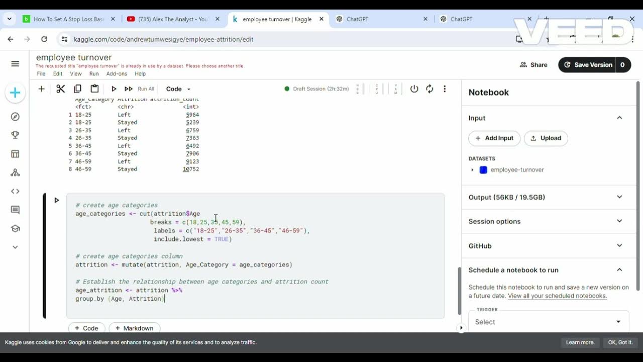 Age classification using cut with breaks and labels, and creating a column using the mutate ...