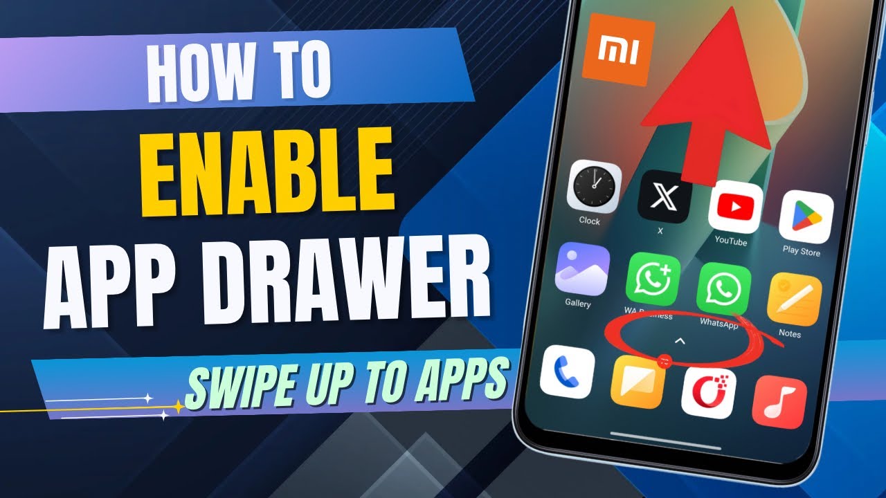 How to enable app drawer in redmi mi poco 2025 | swipe up to open app ...
