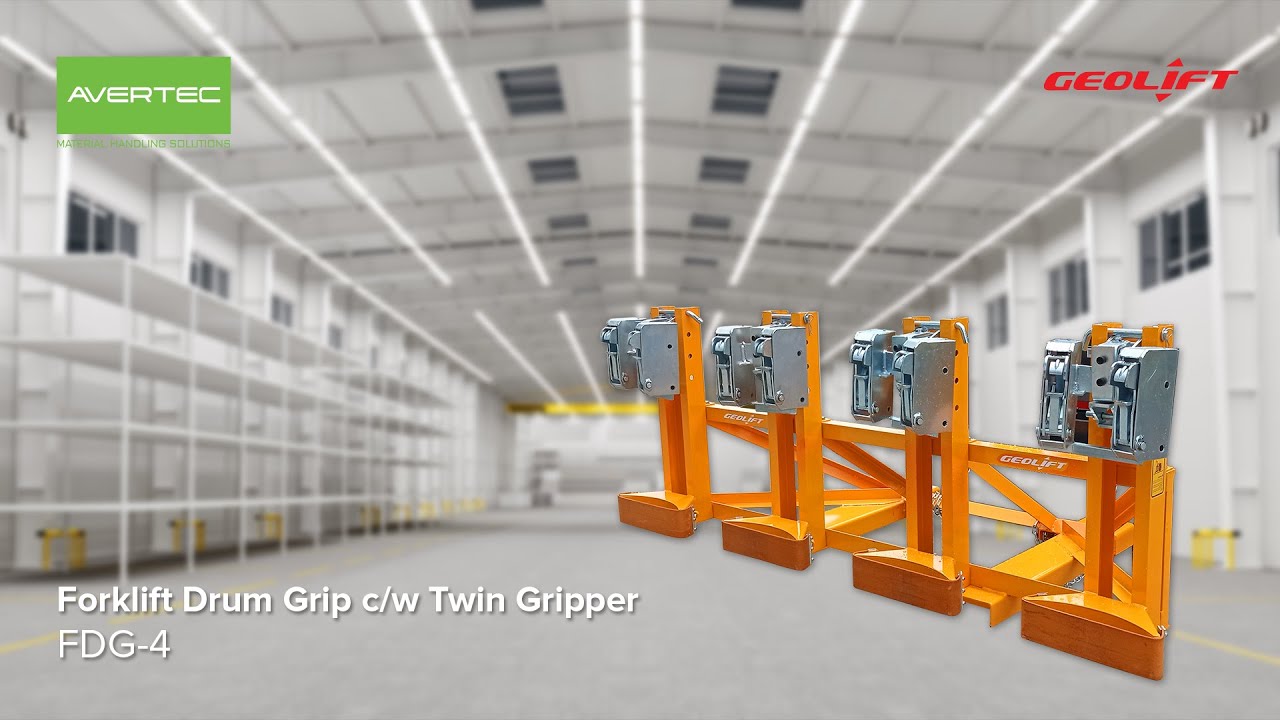 Forklift Drum Gripper c/w Twin Gripper FDG-4 - YouTube