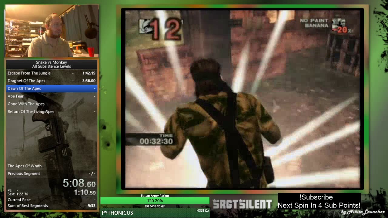MGS3 - Snake Vs Monkey - All Snake Eater Levels (NTSC) - 12/27/19 - 13: ...