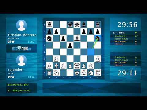 Chess Game Analysis: rajundeti - Cristian Montero, 1-0 (By ChessFriends.com)