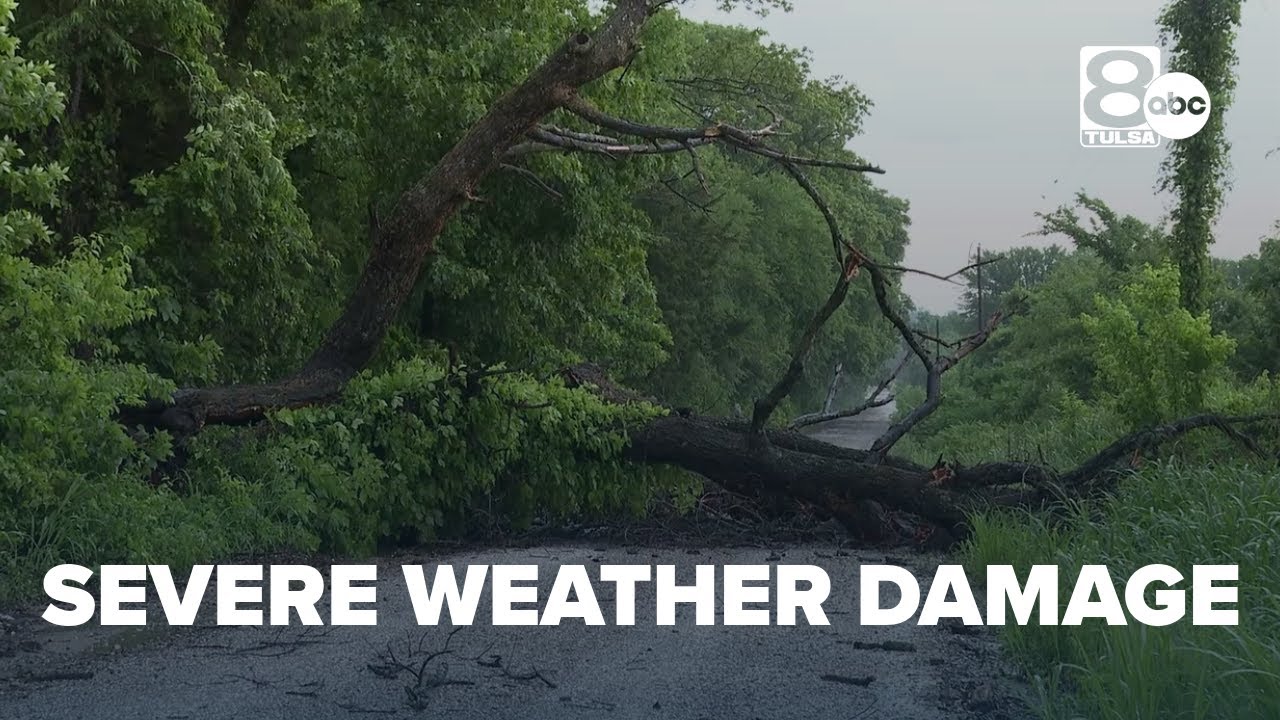 Trees and homes damage in Blanco, Oklahoma - YouTube