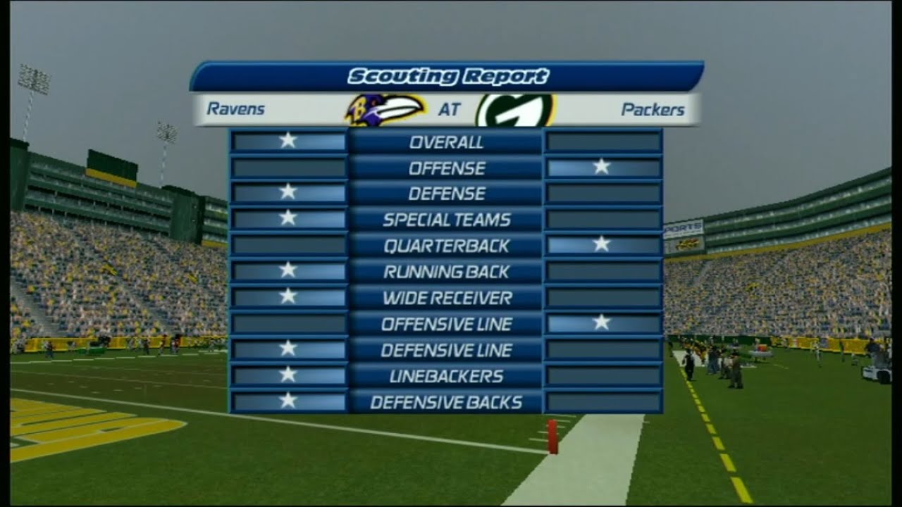 31 Team Season 01 Week 06 Packers vs Ravens Madden 2002 - YouTube