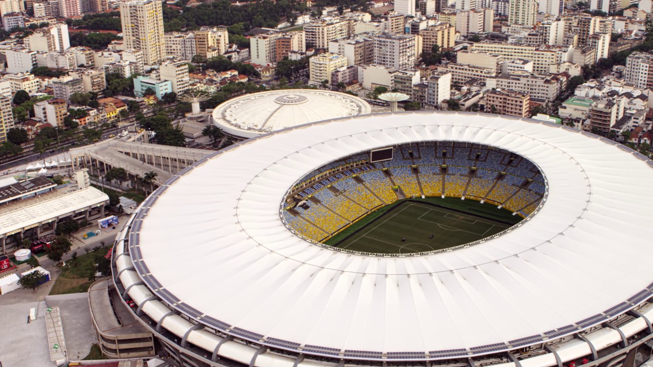 Aerial footage of Rio de Janeiro and World Cup Stadium. - YouTube