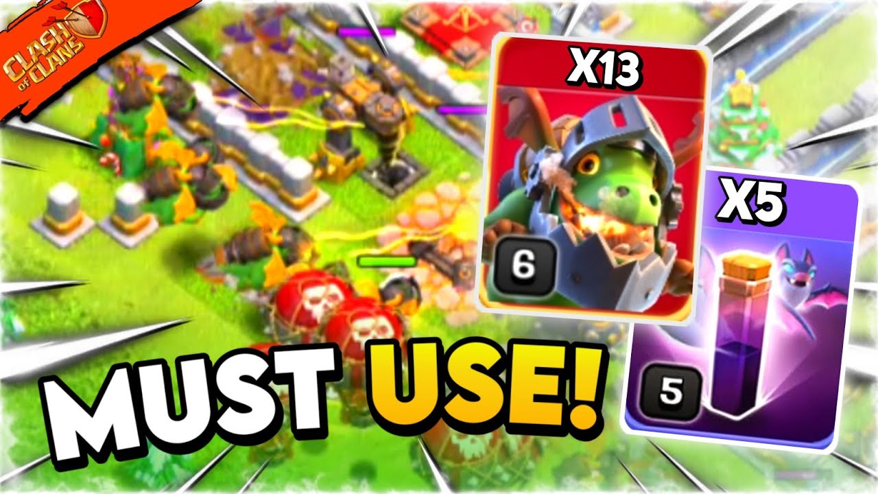 TH12 Inferno Dragon + Bat Spell Attack Strategy | Th12 War Attack ...