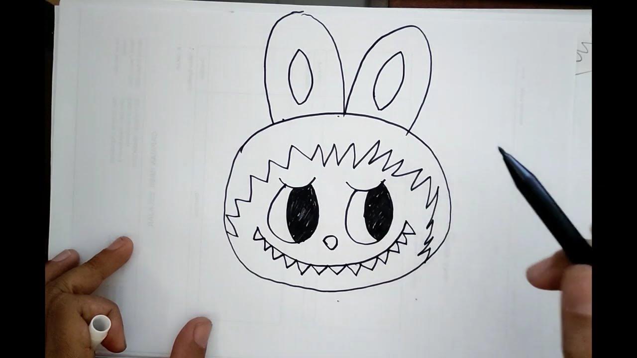 How to draw an easy labubu step by step for kids and toddlers - YouTube