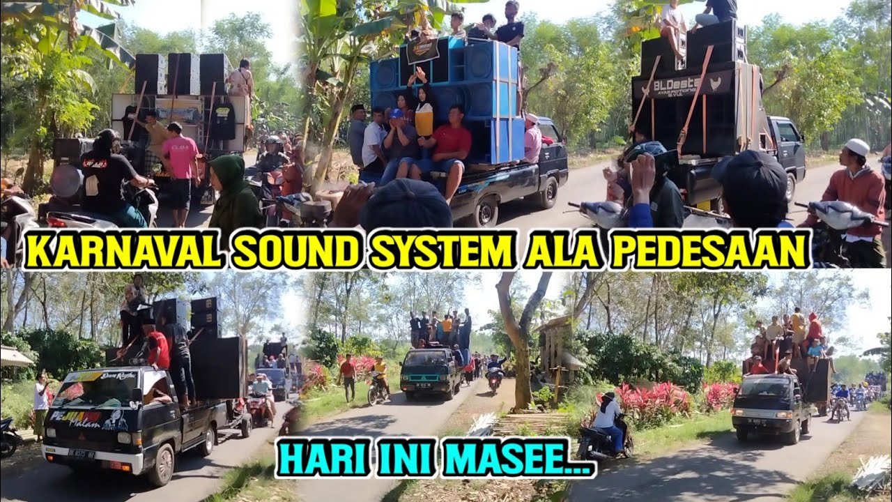 beginilah situasi karnaval sound system di desa full pick up || battle ...
