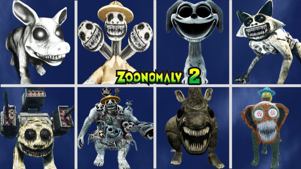 Zoonomaly 2 - All Jumpscares vs All monsters and Zoo boss lion riding ...