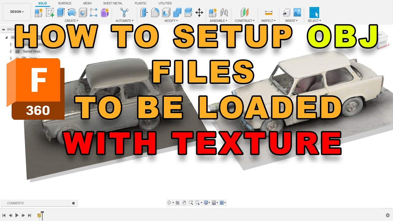 Fusion 360 - How to setup OBJ files to be loaded with textures - YouTube