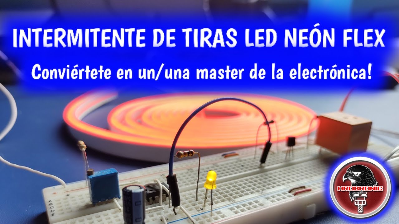Tira de LED neón intermitente con un circuito integrado NE555 - YouTube