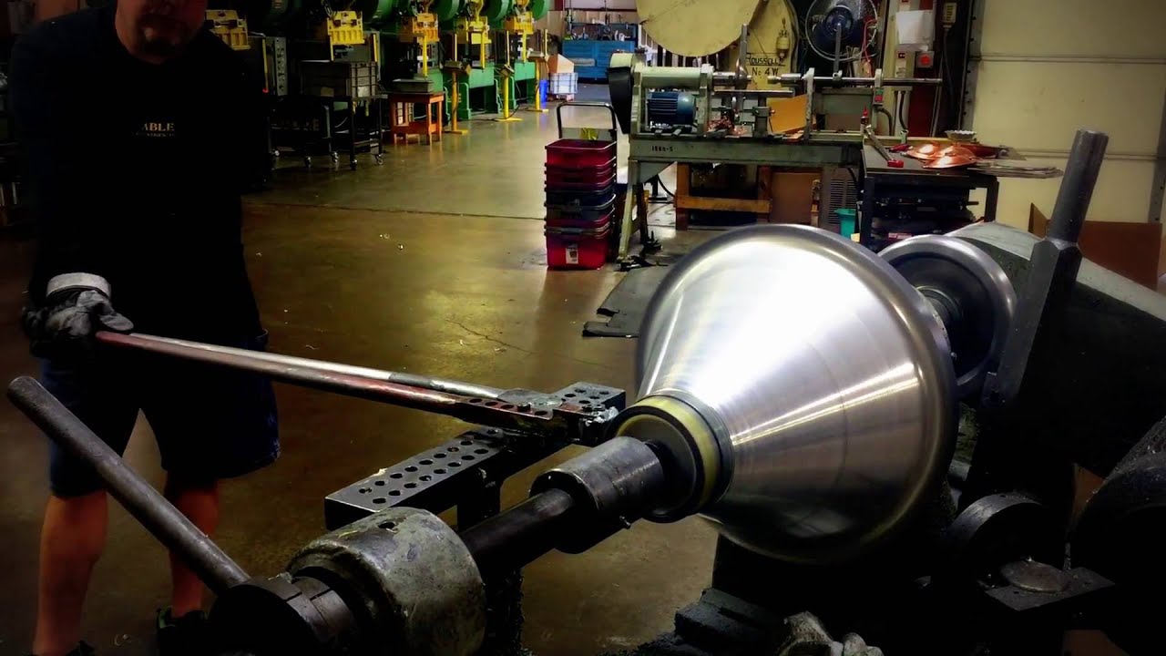 Metal Spinning of Light Shade/ Reflector - YouTube