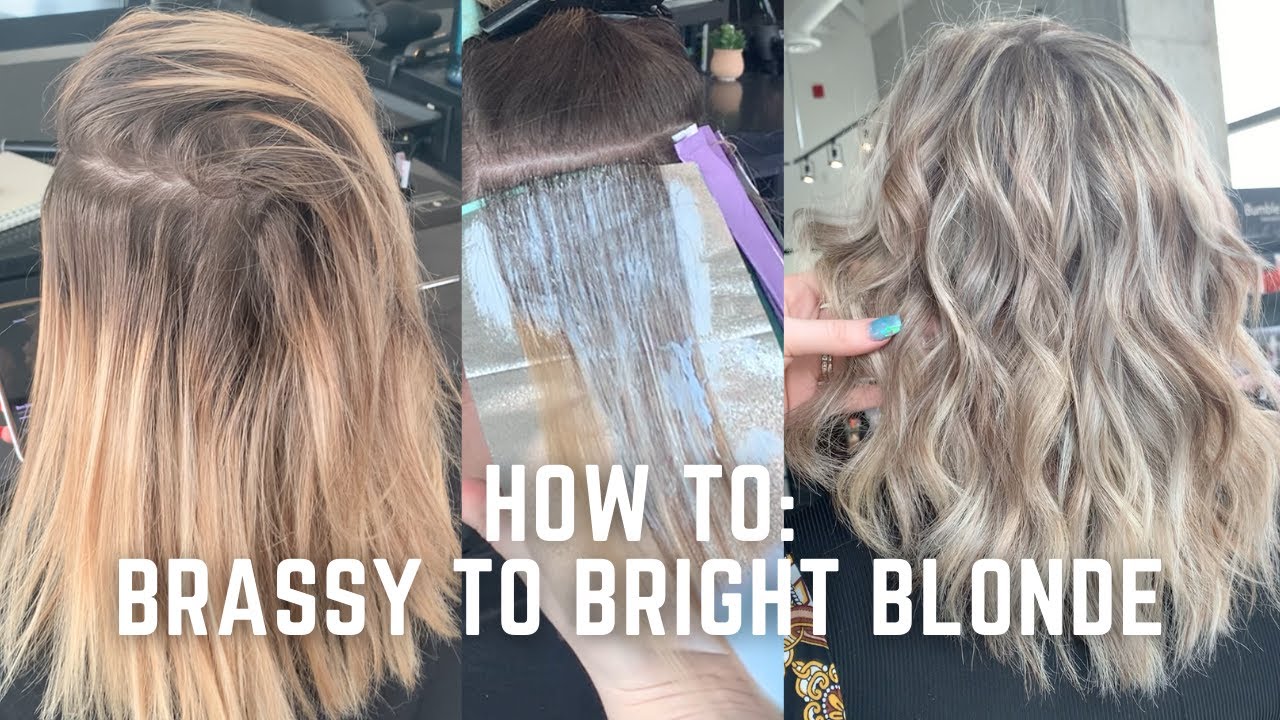 Color correction tutorial: brassy to bright blonde transformation with ...