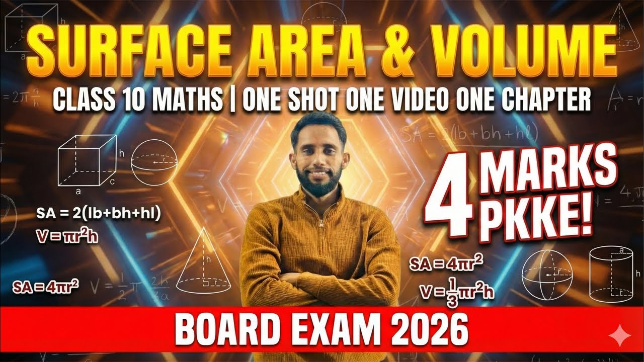 Class 10 Maths: Surface Area and Volume ONE SHOT | Full Chapter ...