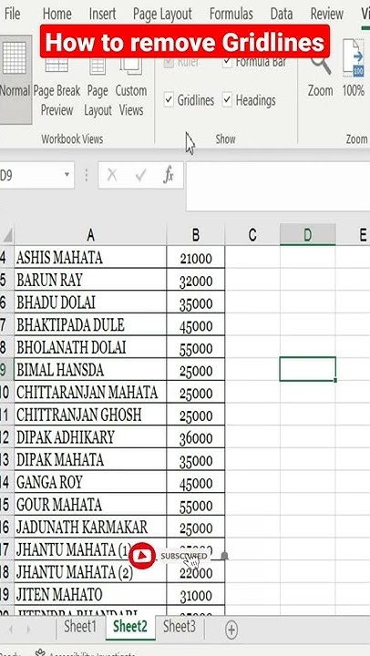 How to remove Grid line in Excel ll Grid line removal tricks in Excel ll #shorts - YouTube