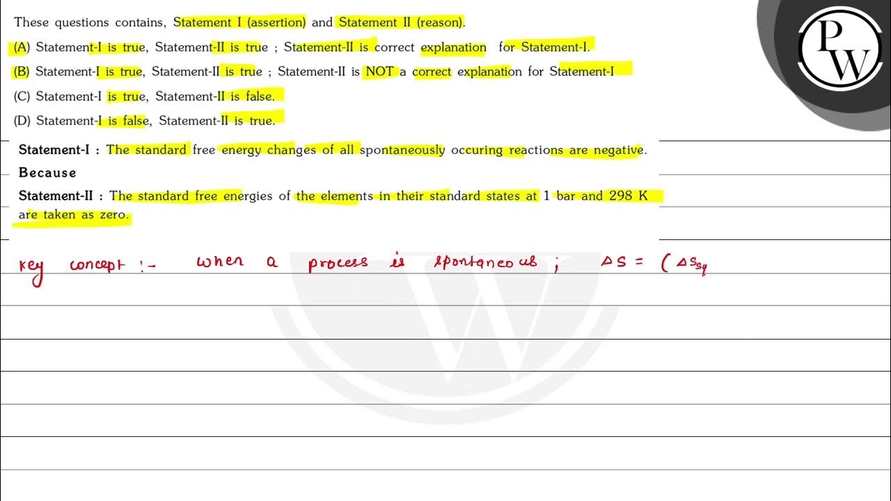 These questions contains, Statement I (assertion) and Statement II ... - YouTube