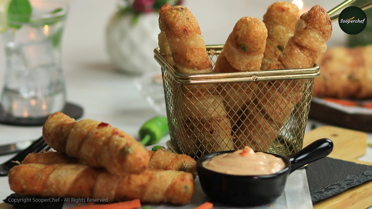 Potato Curl Rolls Recipe By SooperChef (Ramzan Recipe) - YouTube