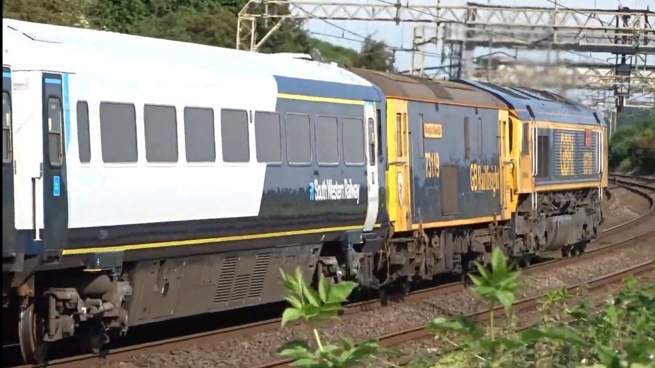 Class 442 drag and light loco 47 on the WCML - YouTube