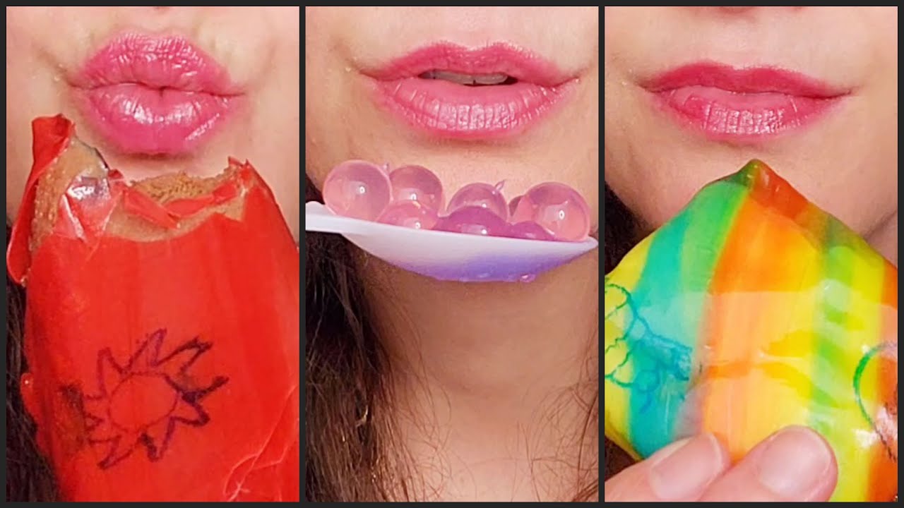 ASMR Popping Boba | Frozen Roll-up Ice Cream | Eating Sounds - YouTube