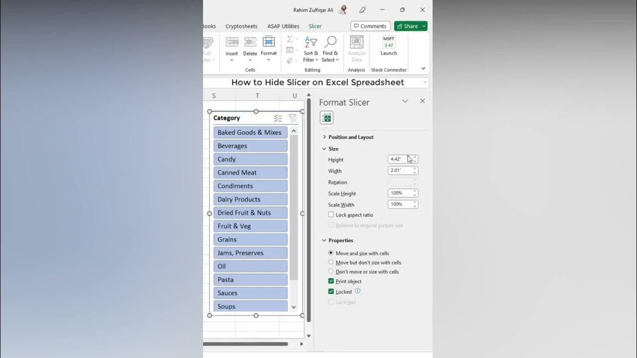 How to Hide Slicers in Microsoft #Excel - YouTube