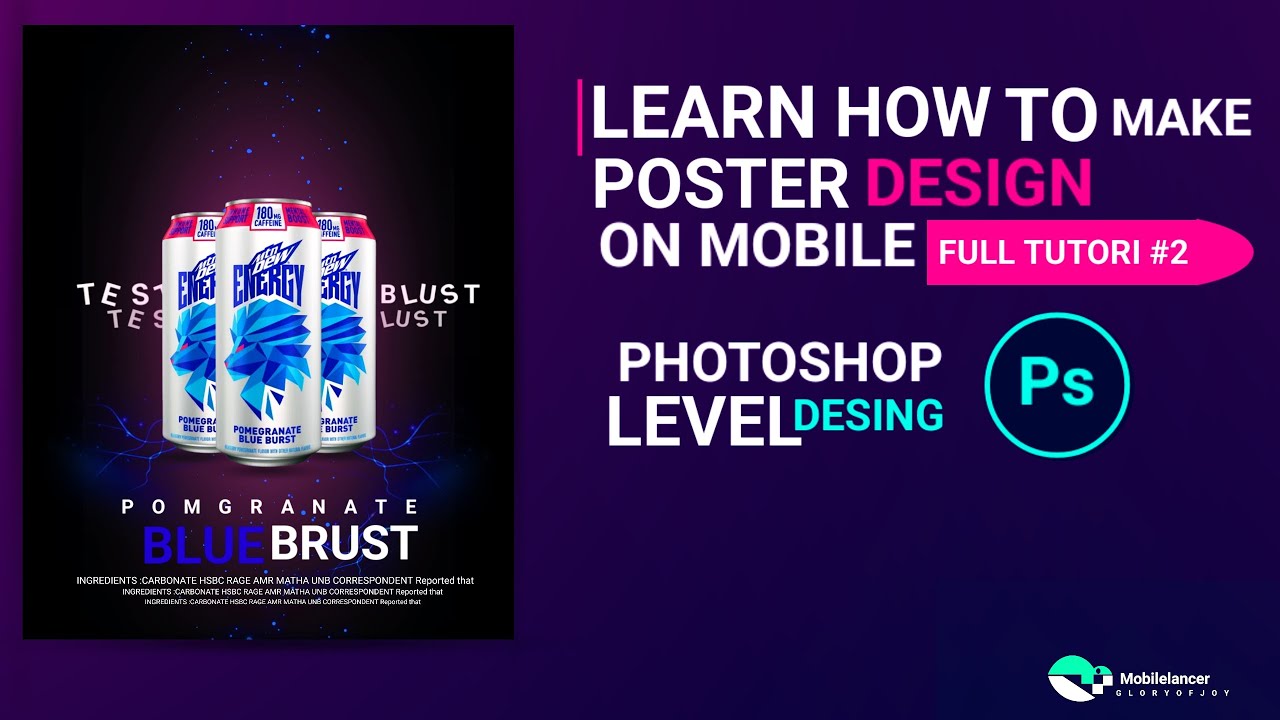 Learn How to make||Poster design on Mobile :kinemaster full tutorial ...