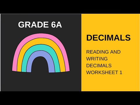 Decimals |Reading and Writing decimals |Grade 6A - YouTube