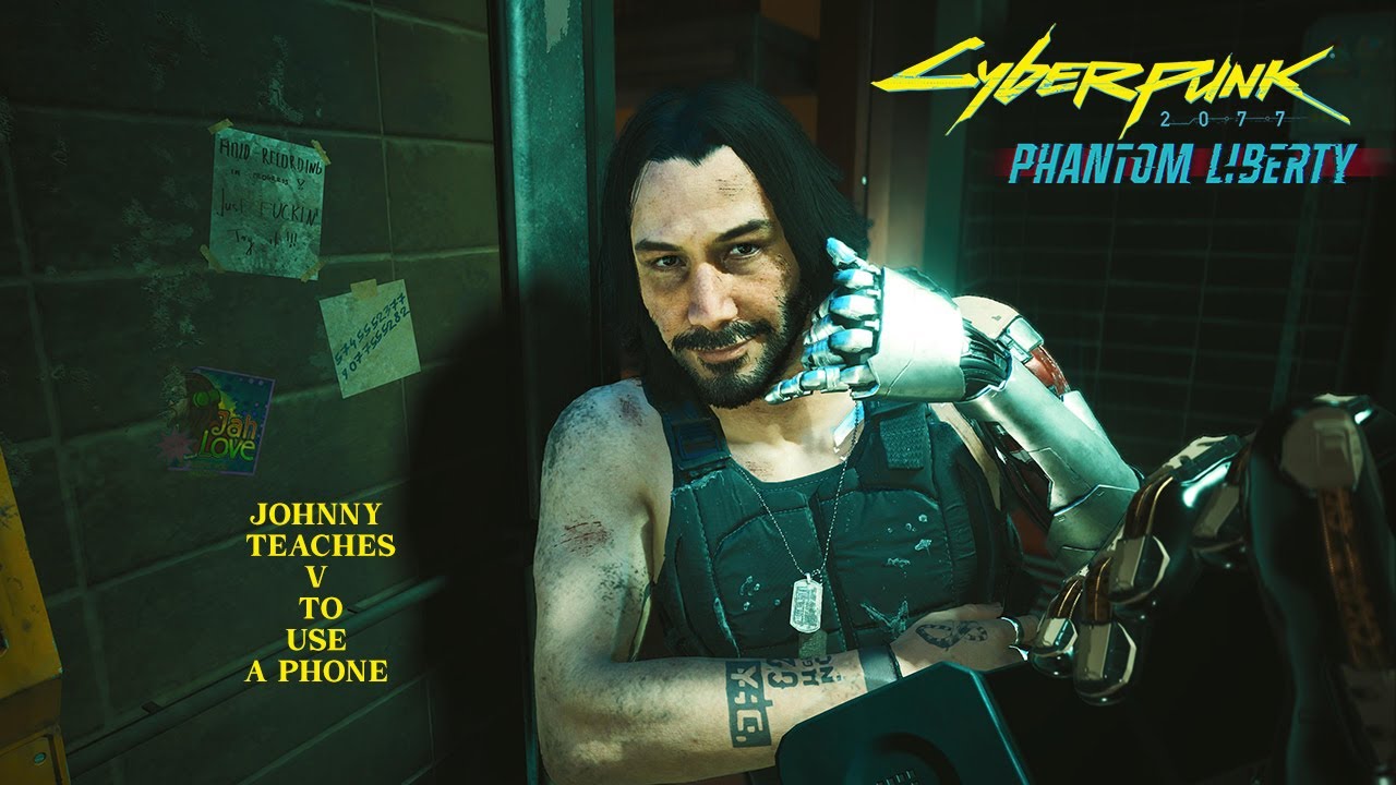 Johnny Silverhand Teaches V to use a Phone - Cyberpunk 2077 - YouTube
