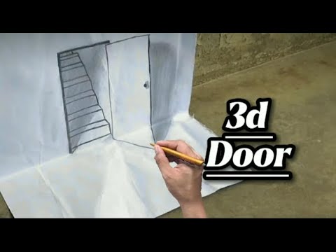 Draw a 3d door|very easy step by step|door sketches|3d sketches - YouTube