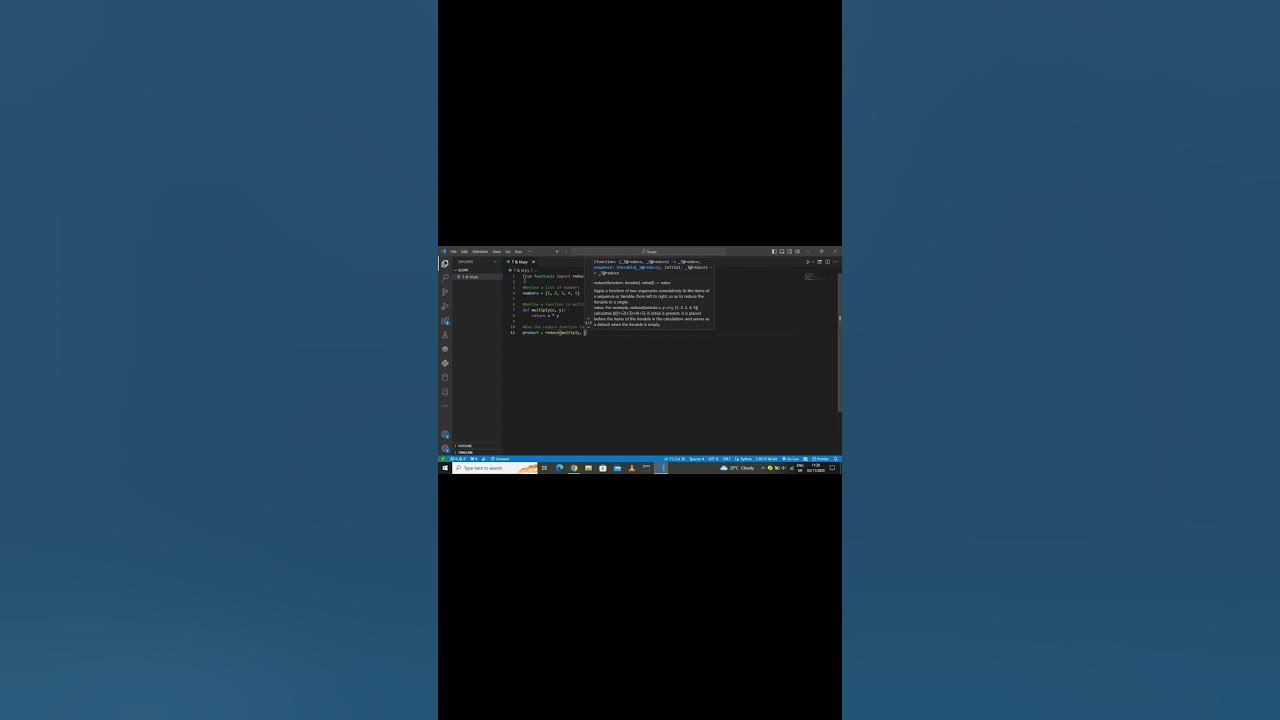 How To Use Reduce In Python Tutorial Functools Python Reduce Shorts 100daysofpython