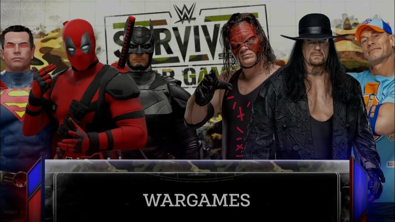 Superman Deadpool and Batman vs Undertaker kane and jhon Cena 2k24 wwe ...