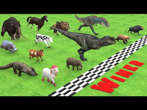 Epic Battle Prehistoric Elephant vs T-Rex Dinosaurs Vs 43 Wild Animals Animal Revolt Battle Simulato