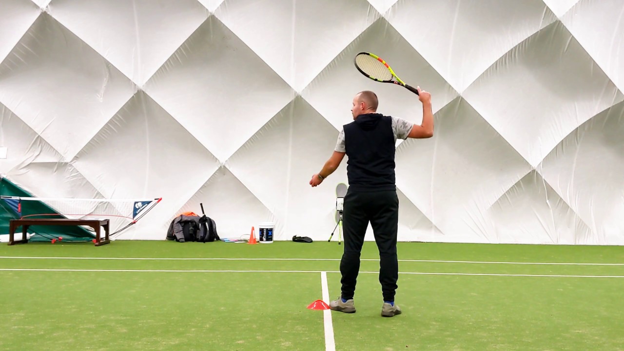 Serve Technique - Serve from 'Trophy Position' at Service Line - YouTube