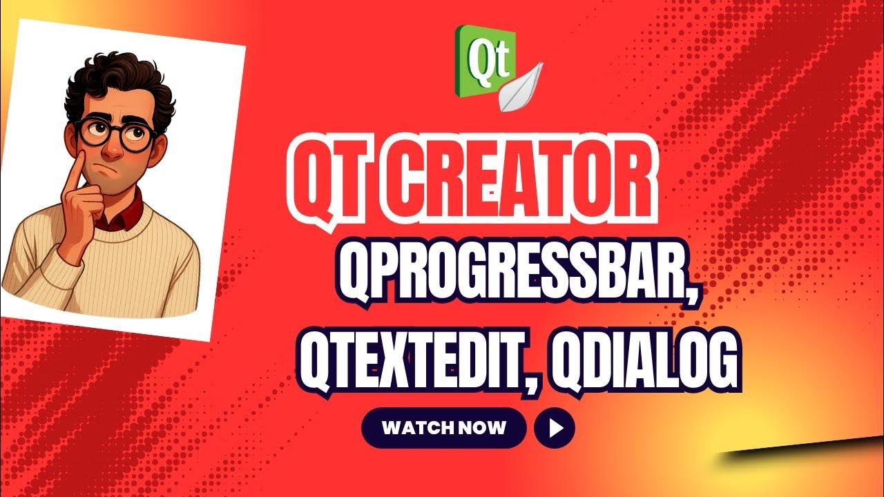 Qt Creator 4 - QProgressBar, QTextEdit, QPixmap e QDialog - YouTube