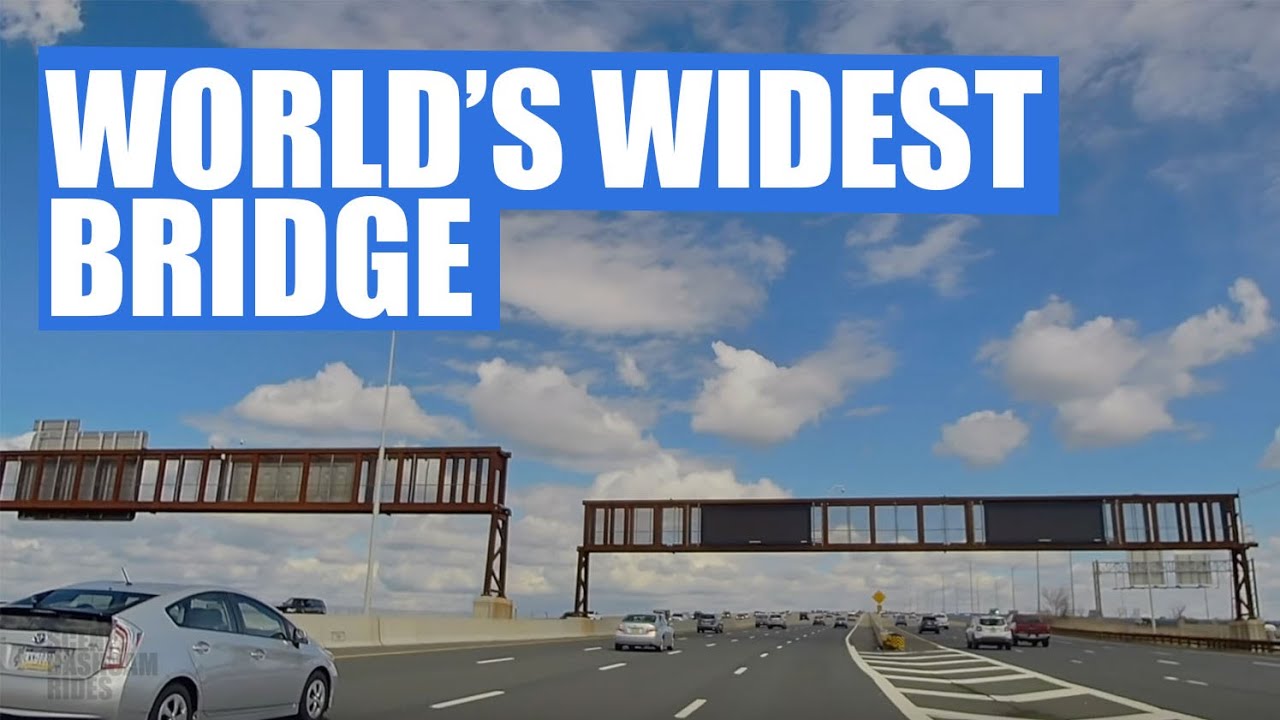 World's widest bridge drive: North along the Driscoll Bridge in NJ ...