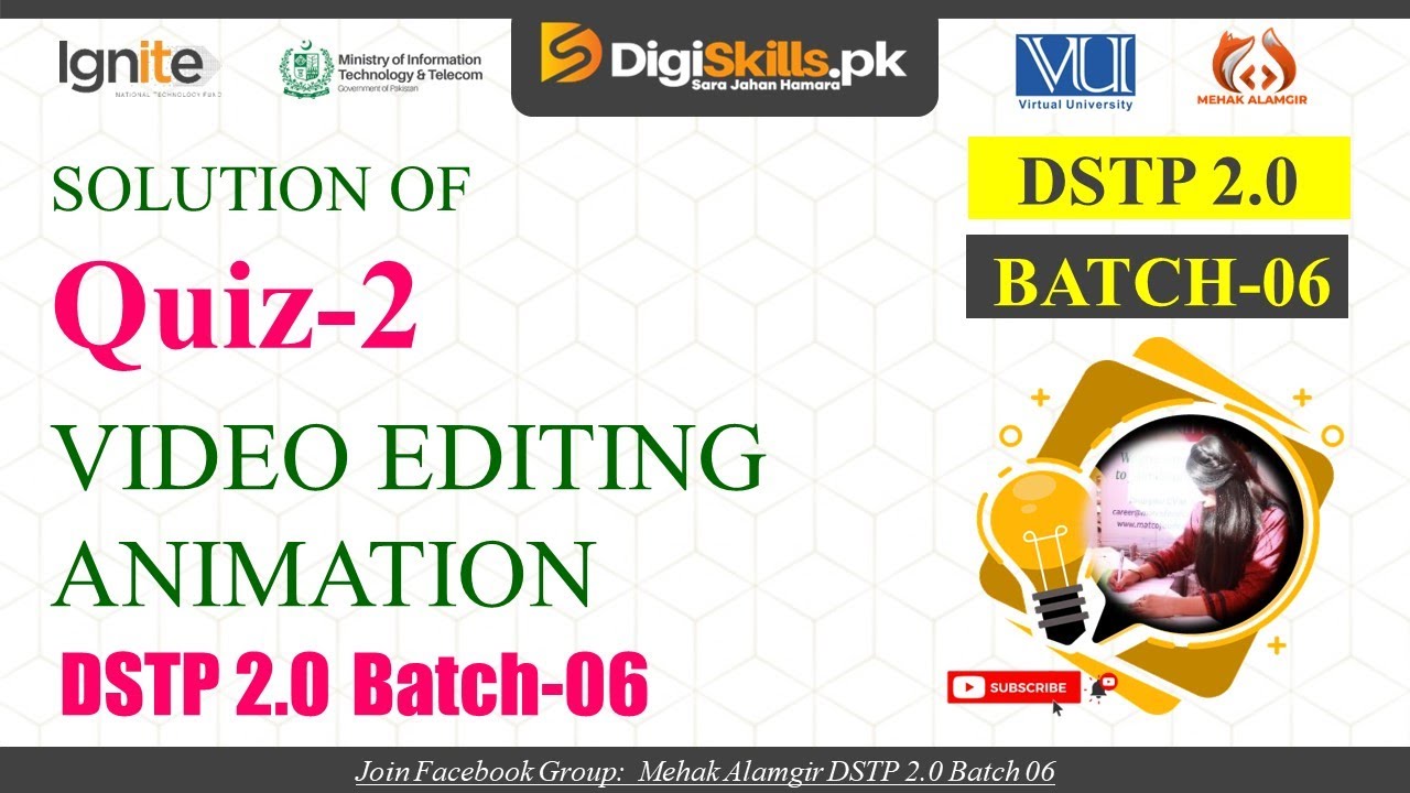 video editing animation and vlogging quiz 2 batch 06 | video editing ...